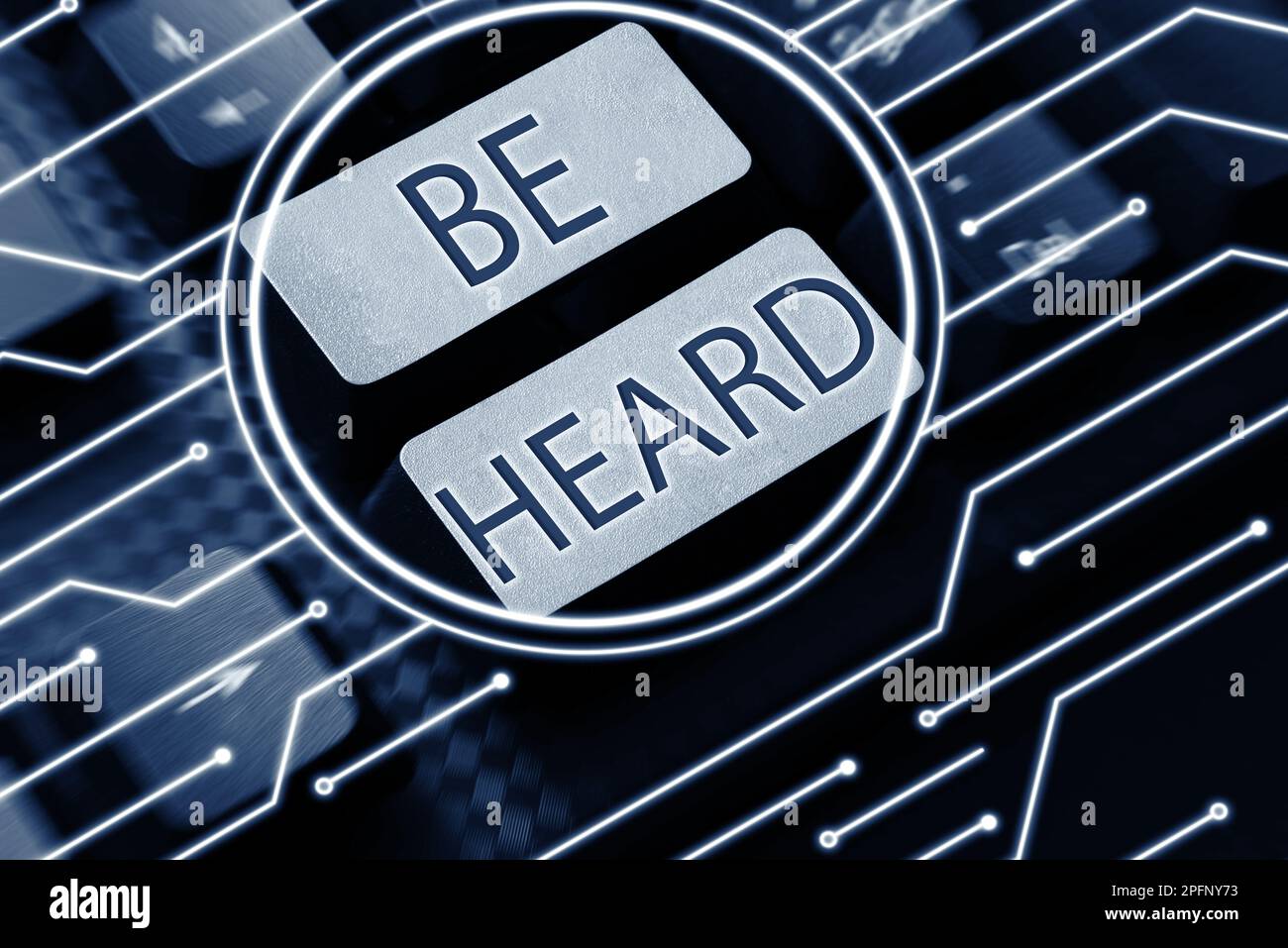 Hand writing sign Be Heard. Concept meaning promote a state of complete ...