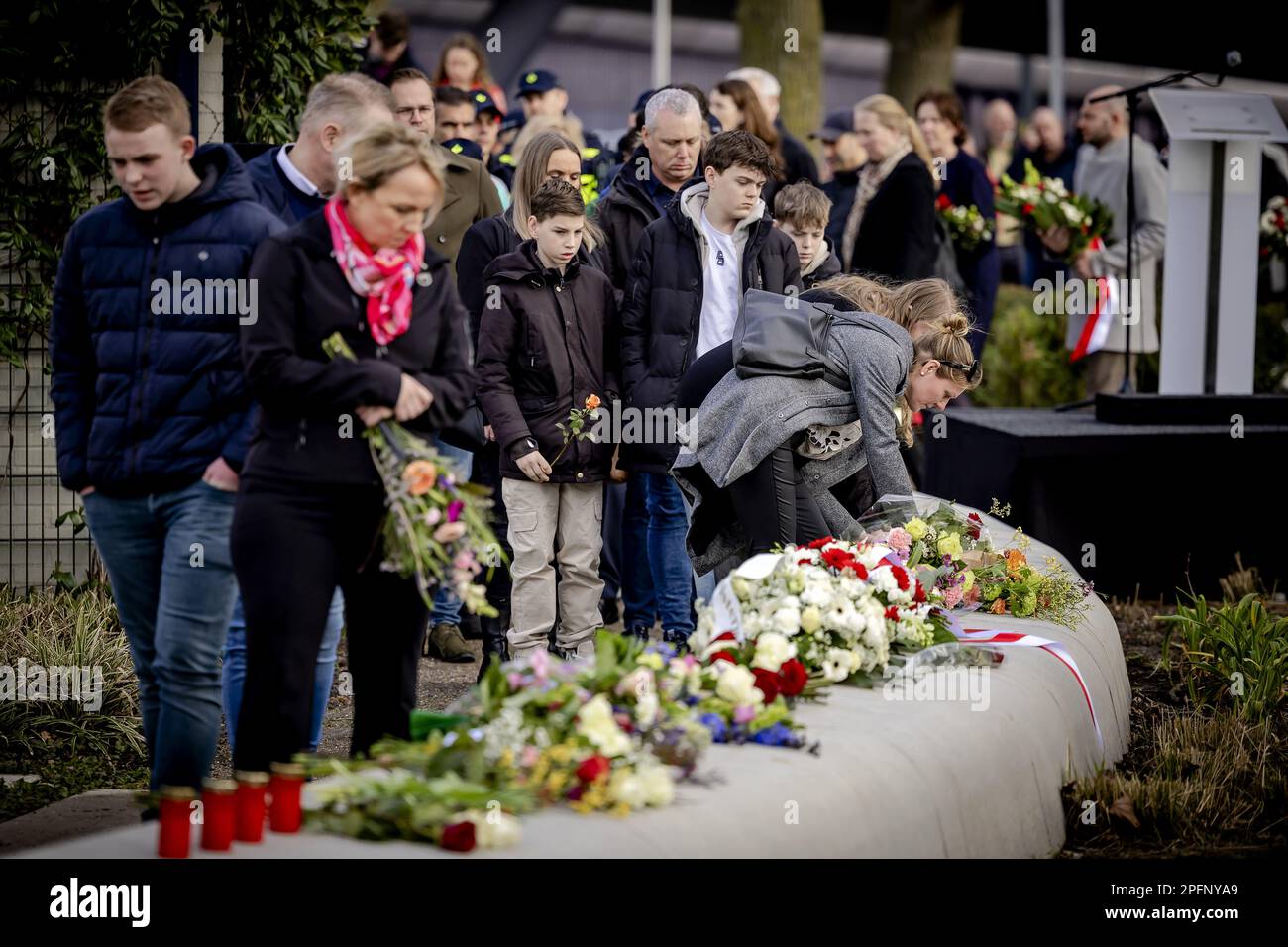 UTRECHT - Relatives and interested parties during the commemoration of ...