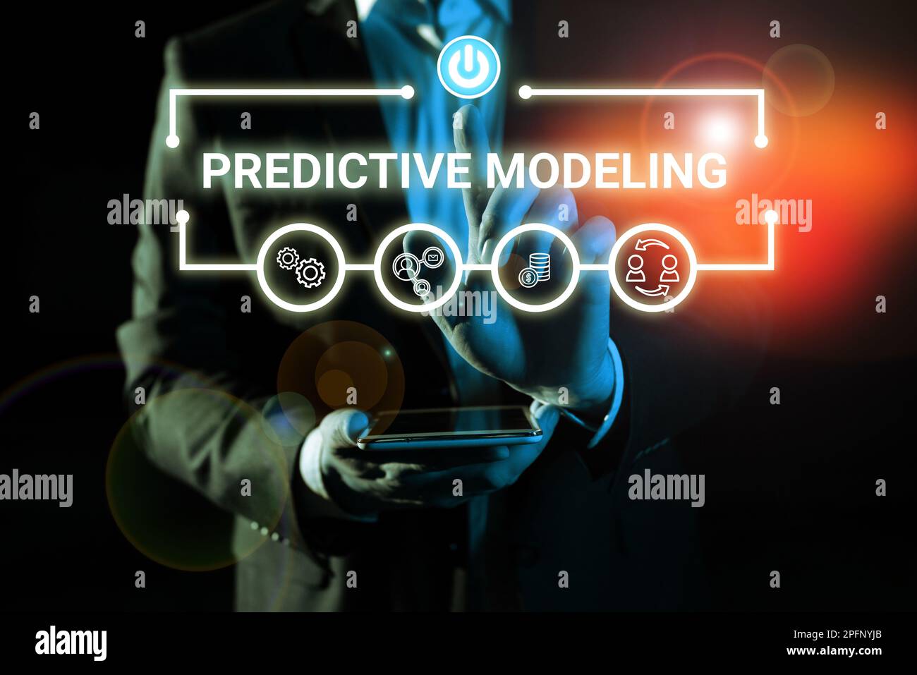Conceptual caption Predictive Modeling. Business idea maintenance strategy driven by predictive ...
