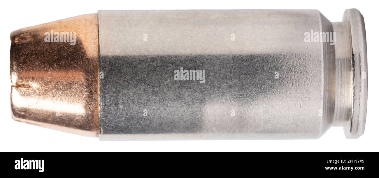 Self defense hollow point bullet on a 40 caliber cartridge for semi ...