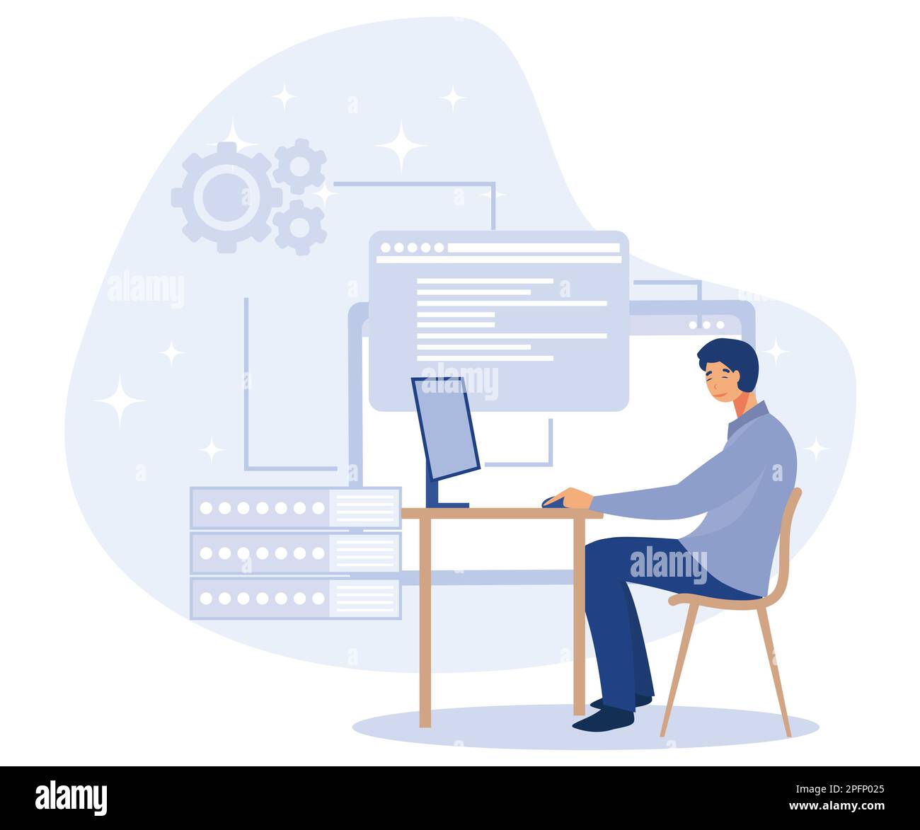 Database Storage Concept Software Development Information Visualization Flat Vector Modern