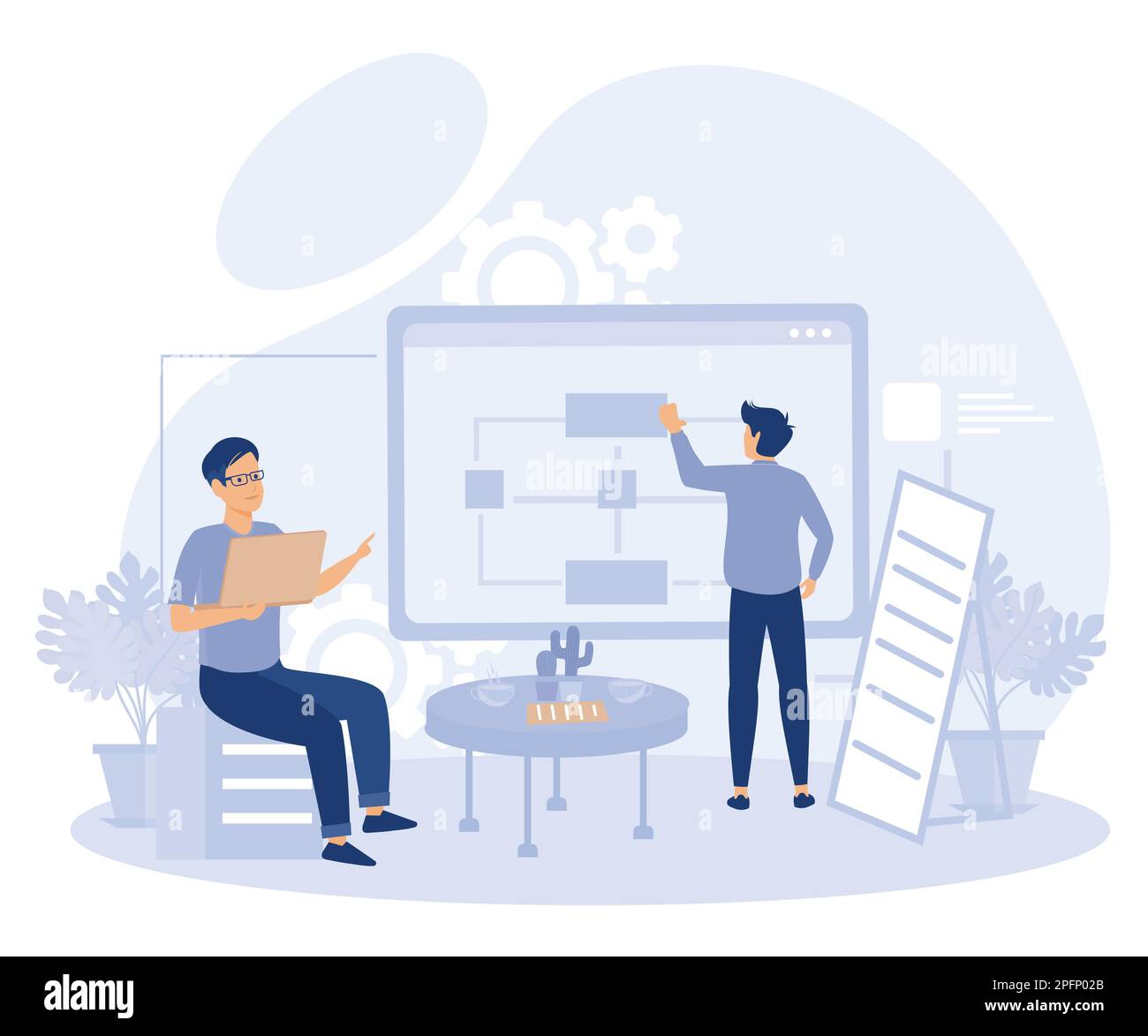 Database Storage Concept Big Data Architecture Developer Flat Vector Modern Illustration Stock