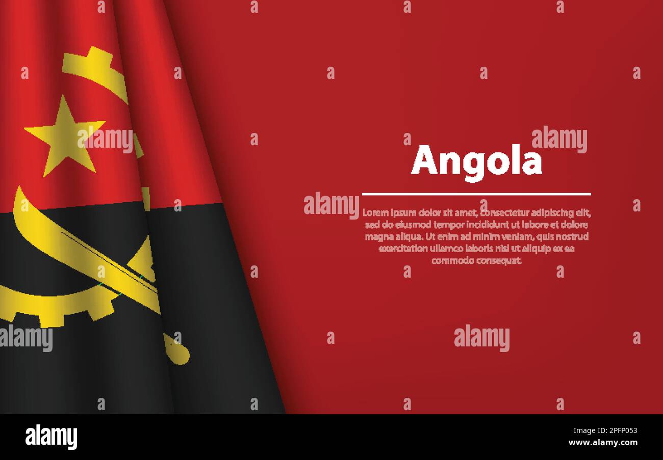 Wave flag of Angola with copyspace background. Banner or ribbon vector ...