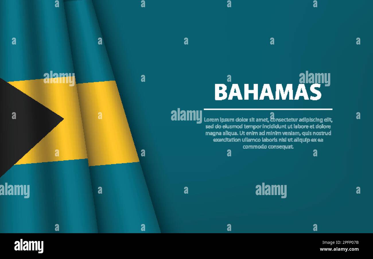 Wave flag of Bahamas with copyspace background. Banner or ribbon vector ...
