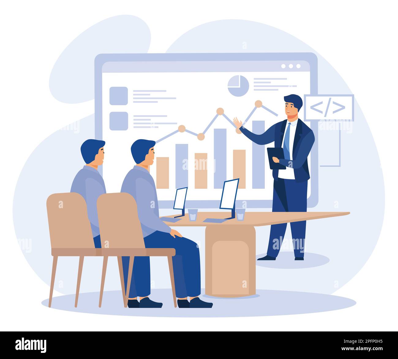 Career in IT concept, IT management courses, personal branding, flat ...