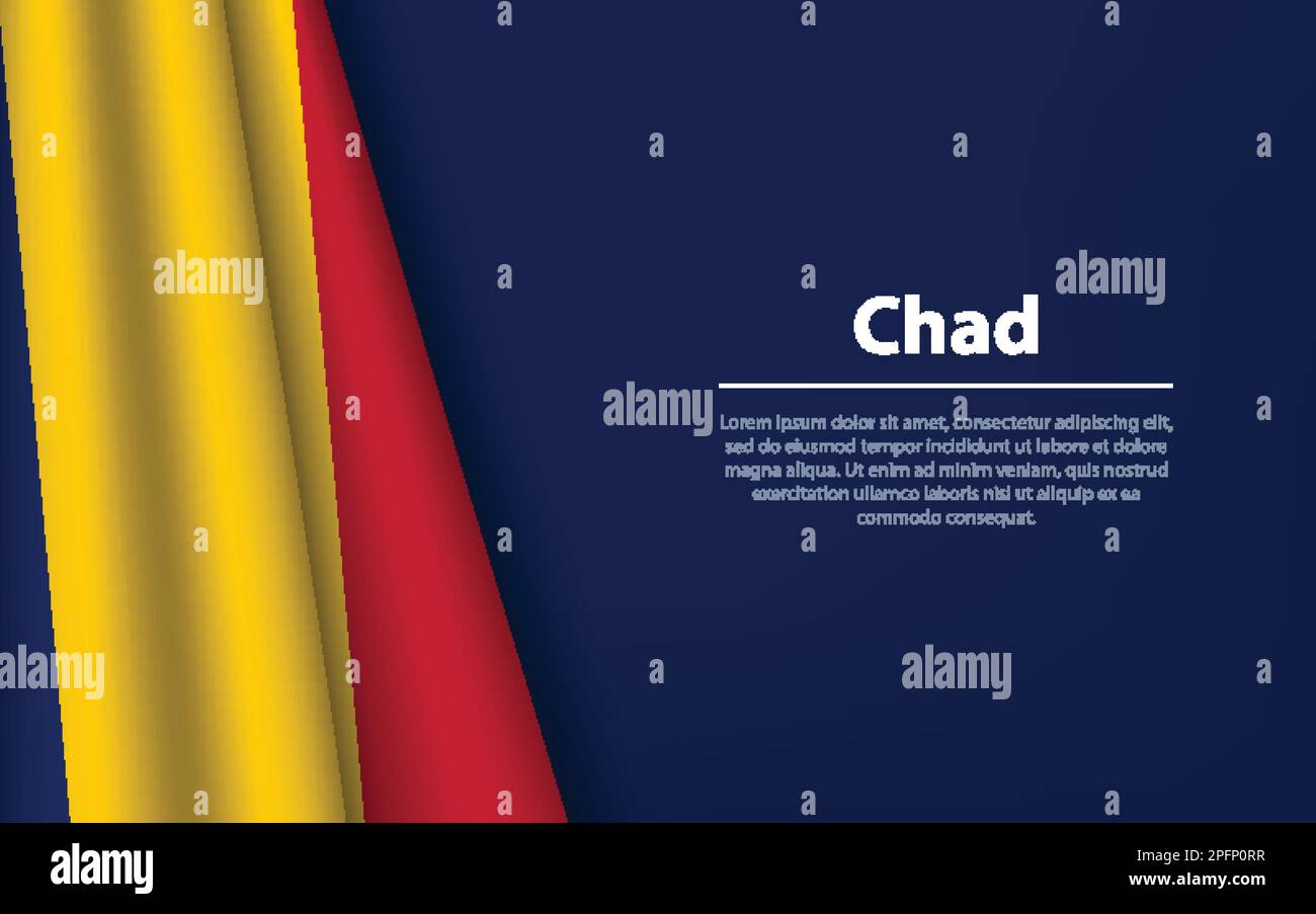 Wave flag of Chad with copyspace background. Banner or ribbon vector ...