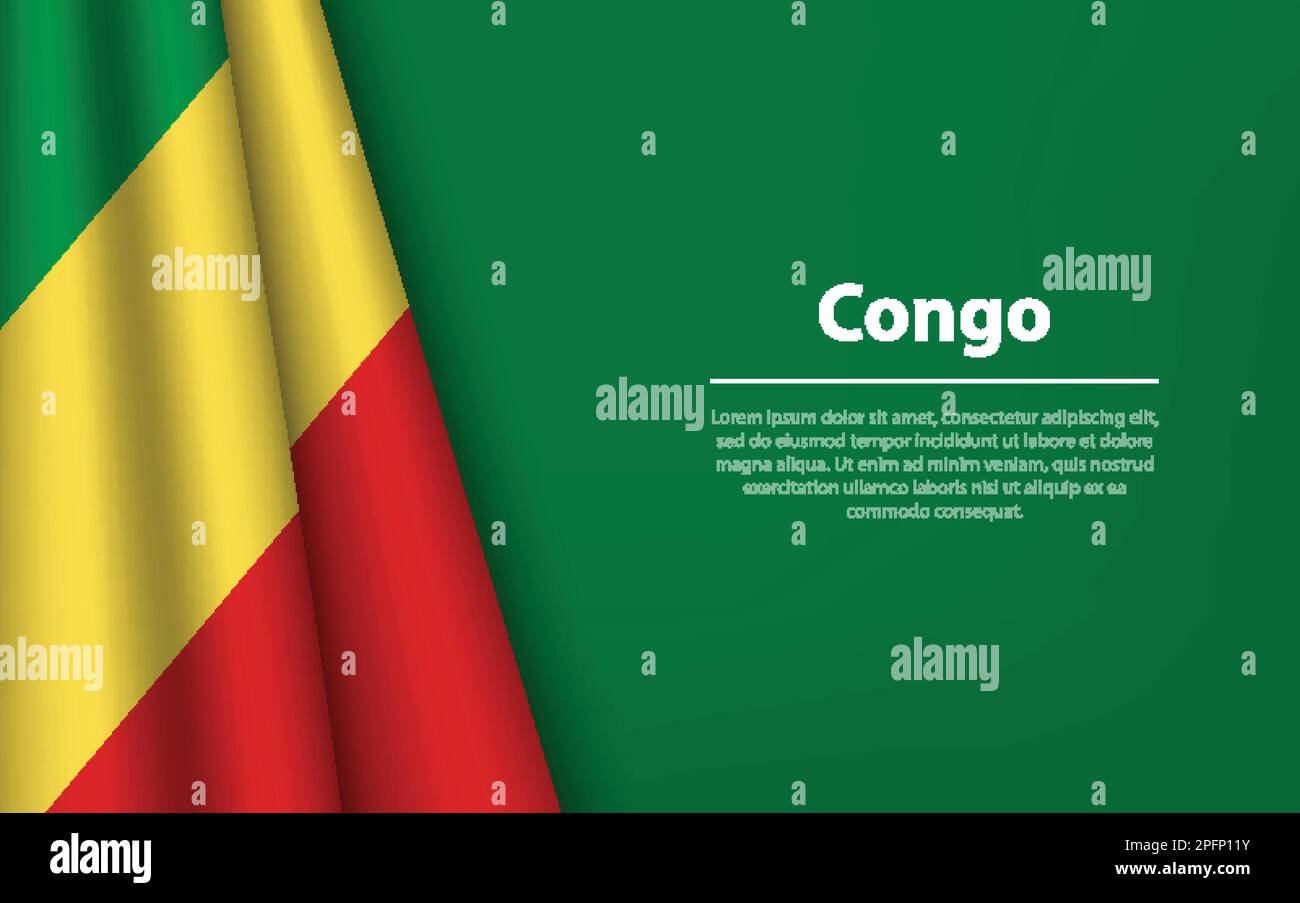 Wave flag of Congo with copyspace background. Banner or ribbon vector ...