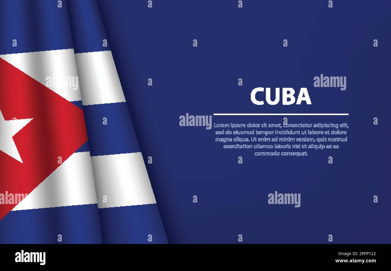 Wave flag of Cuba with copyspace background. Banner or ribbon vector ...