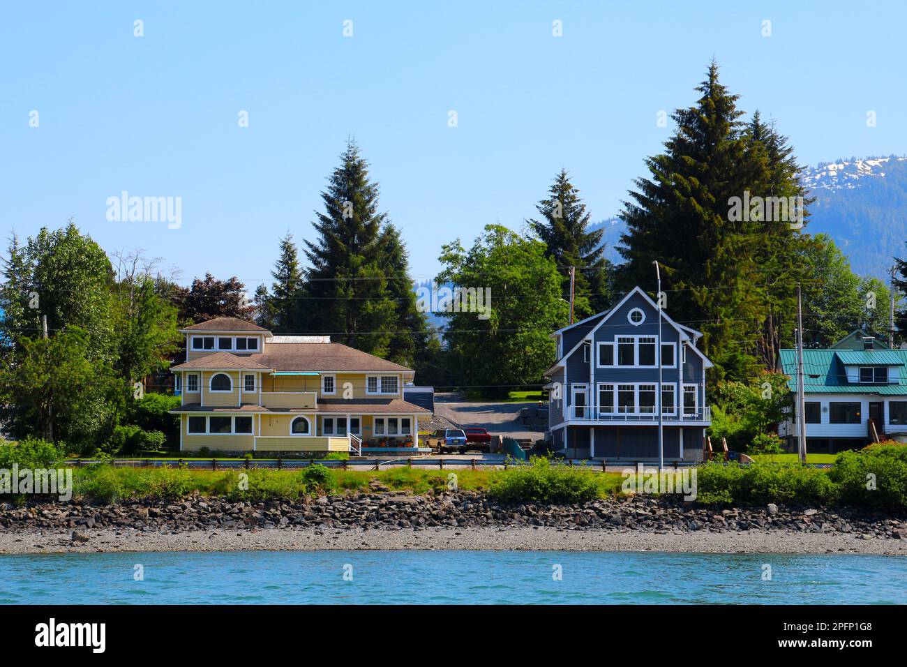 Alaska, coastal landscape of the small town of Petersburg, United ...
