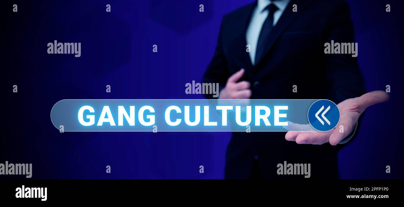 Sign displaying Gang Culture. Business overview particular organization ...