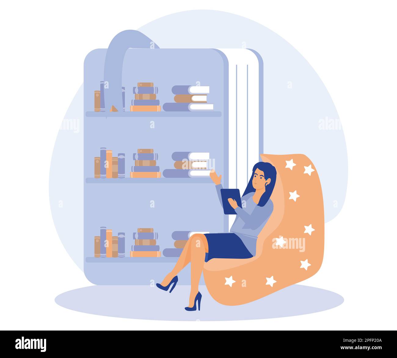 E Learning Tools Concept Content Store Access Individual Learning Plan Flat Vector Modern