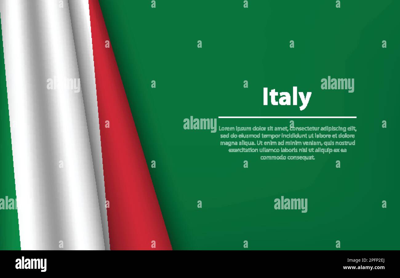 Wave flag of Italy with copyspace background. Banner or ribbon vector ...