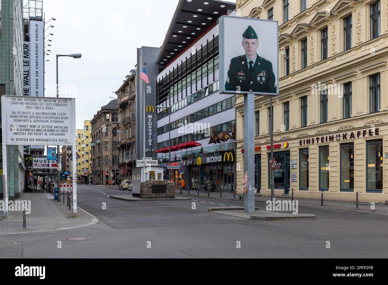 Checkpoint Charlie was the best-known Berlin Wall crossing point ...