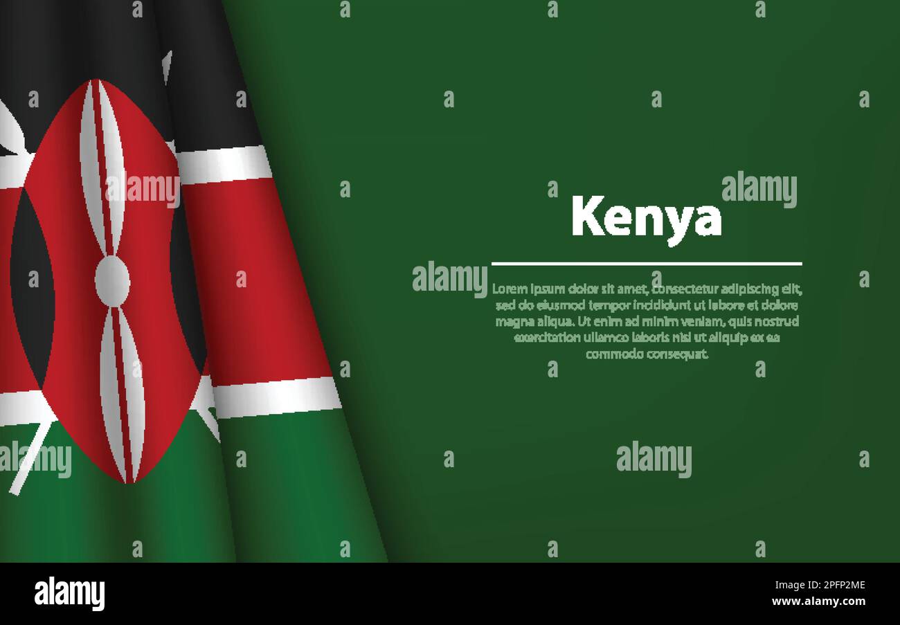 Wave flag of Kenya with copyspace background. Banner or ribbon vector ...