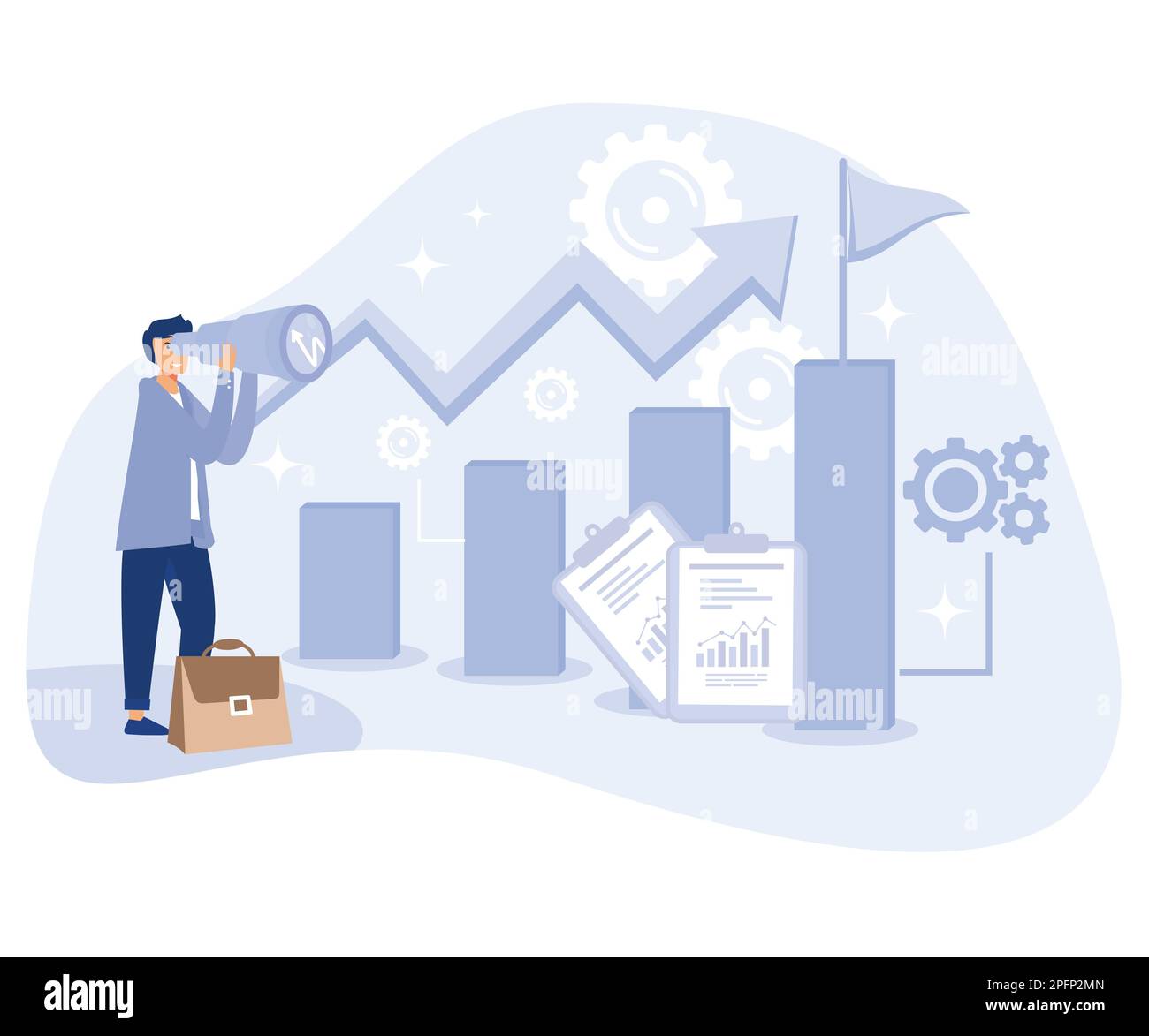 Company goals and philosophy concept, Business mission, flat vector ...