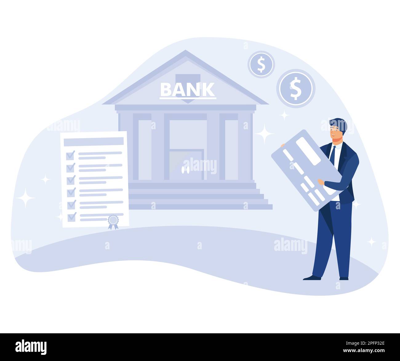 Financial software concept, banking operations, check out transaction, flat vector modern ...