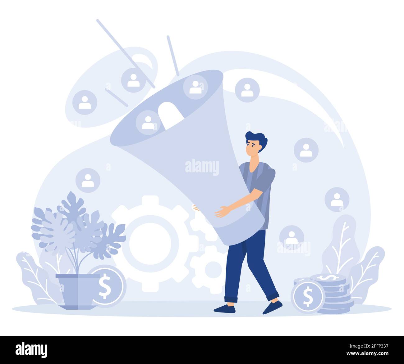 Sales and SEO digital strategy concept, Generating new leads, flat ...