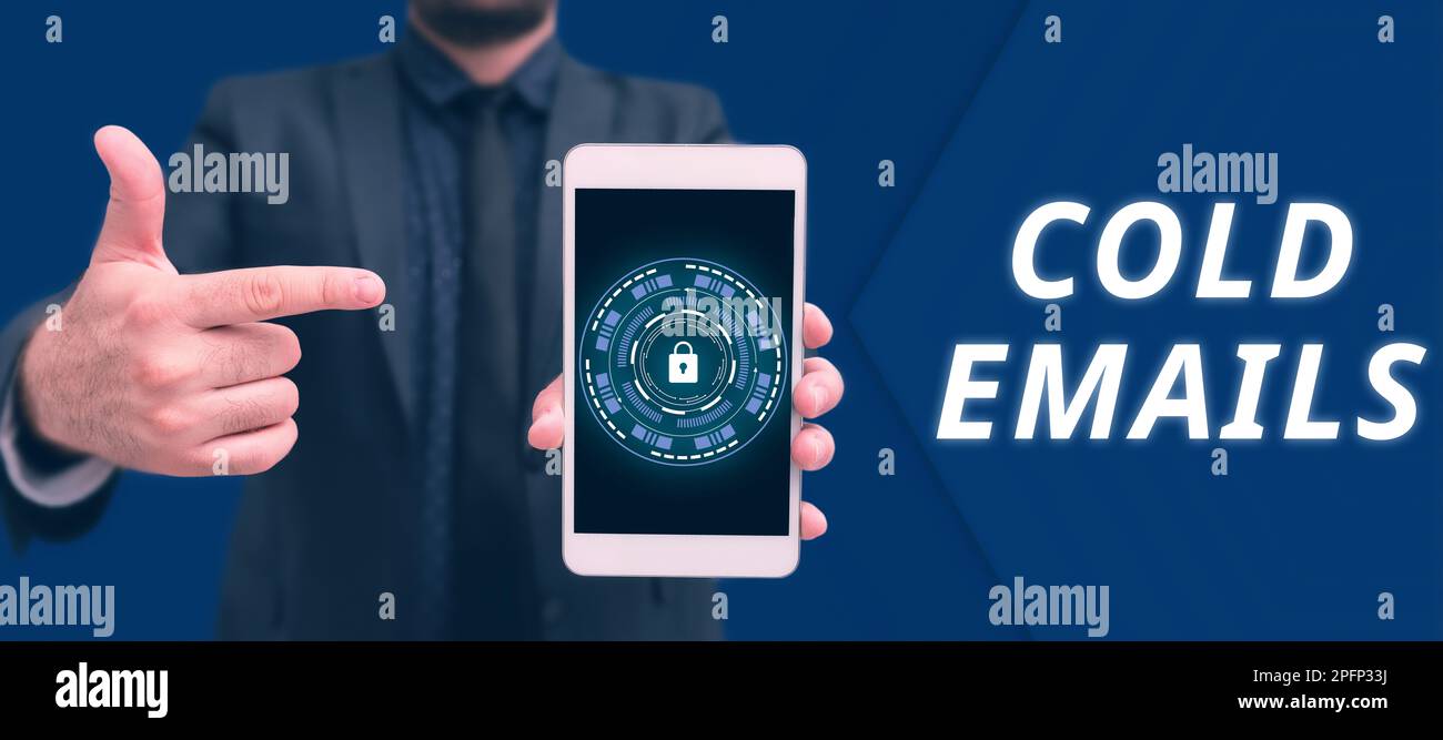 Hand writing sign Cold Emails. Internet Concept unsolicited email sent ...