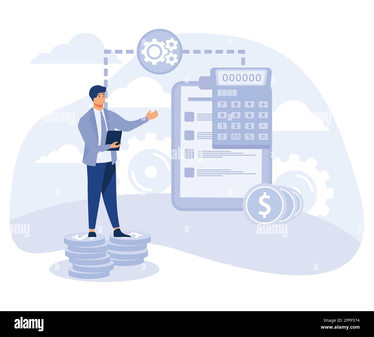 Accountancy service concept, net income calculating, profit estimation ... Accountancy service concept, net income calculating, profit estimation ...