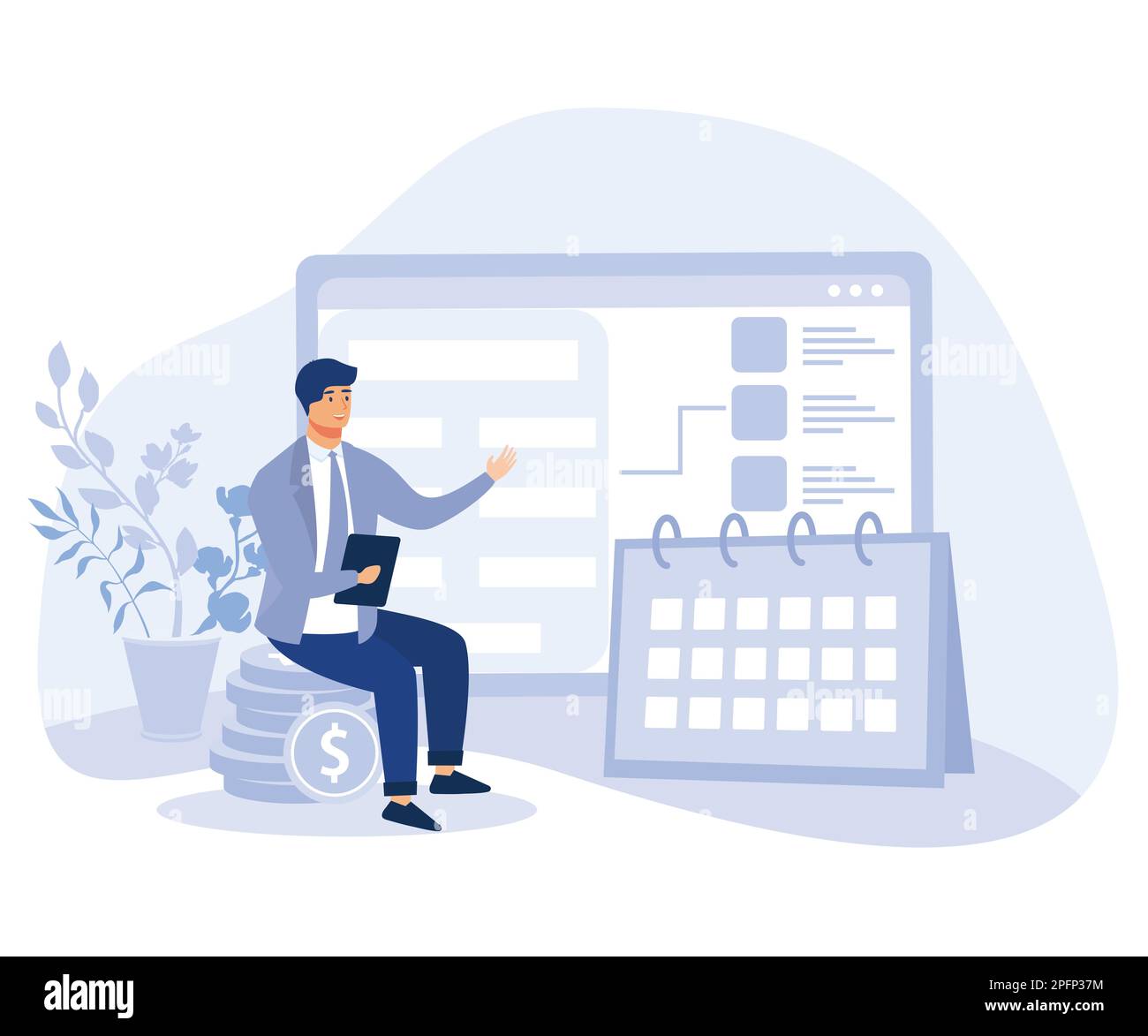 Financial software concept, e-invoicing service, shopping online, check ...