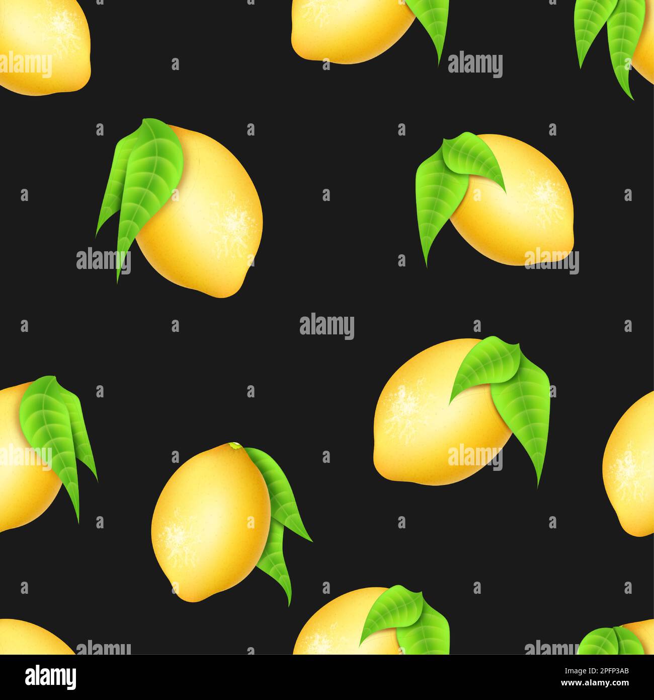 Realistic lemon pattern, fruit print. Citrus lemonade wallpaper for ...