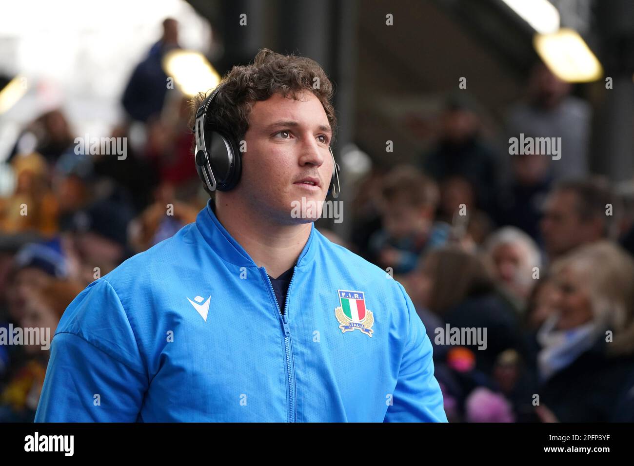 Italy's Michele Lamaro arrives ahead of the Guinness Six Nations match ...
