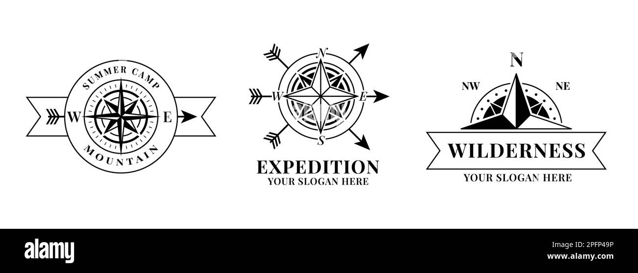 Compass vintage logo. Travel and explore cartography symbol. Navigation ...