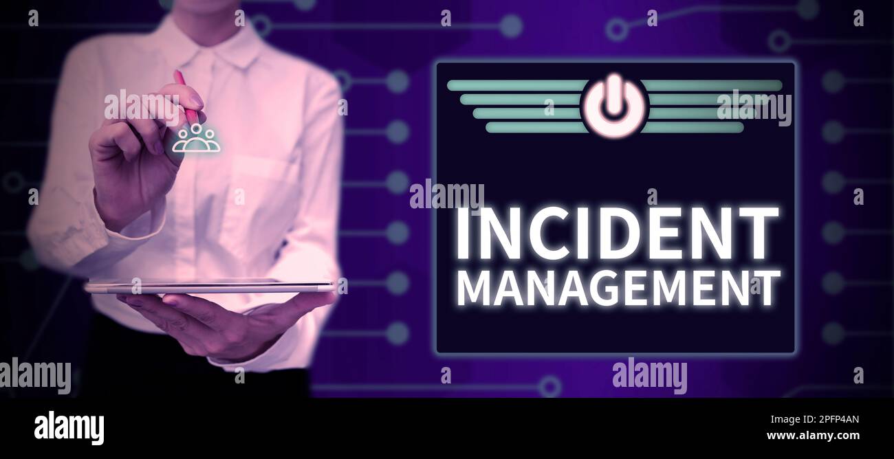 Text showing inspiration Incident Management. Word for Process to ...
