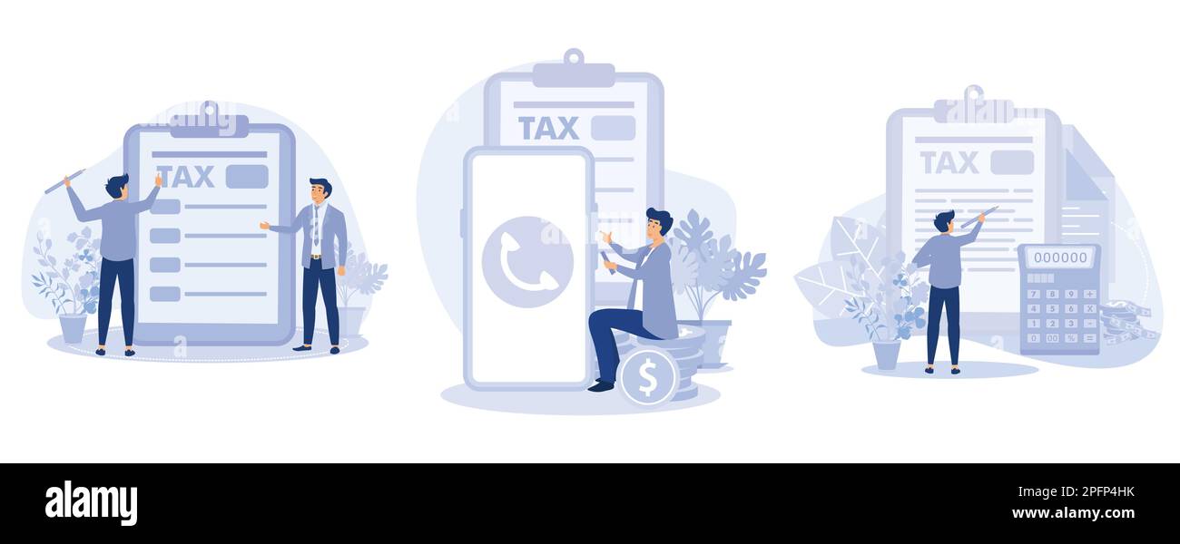 Tax return deadline concept, Paper or phone tax filing, fill out your ...