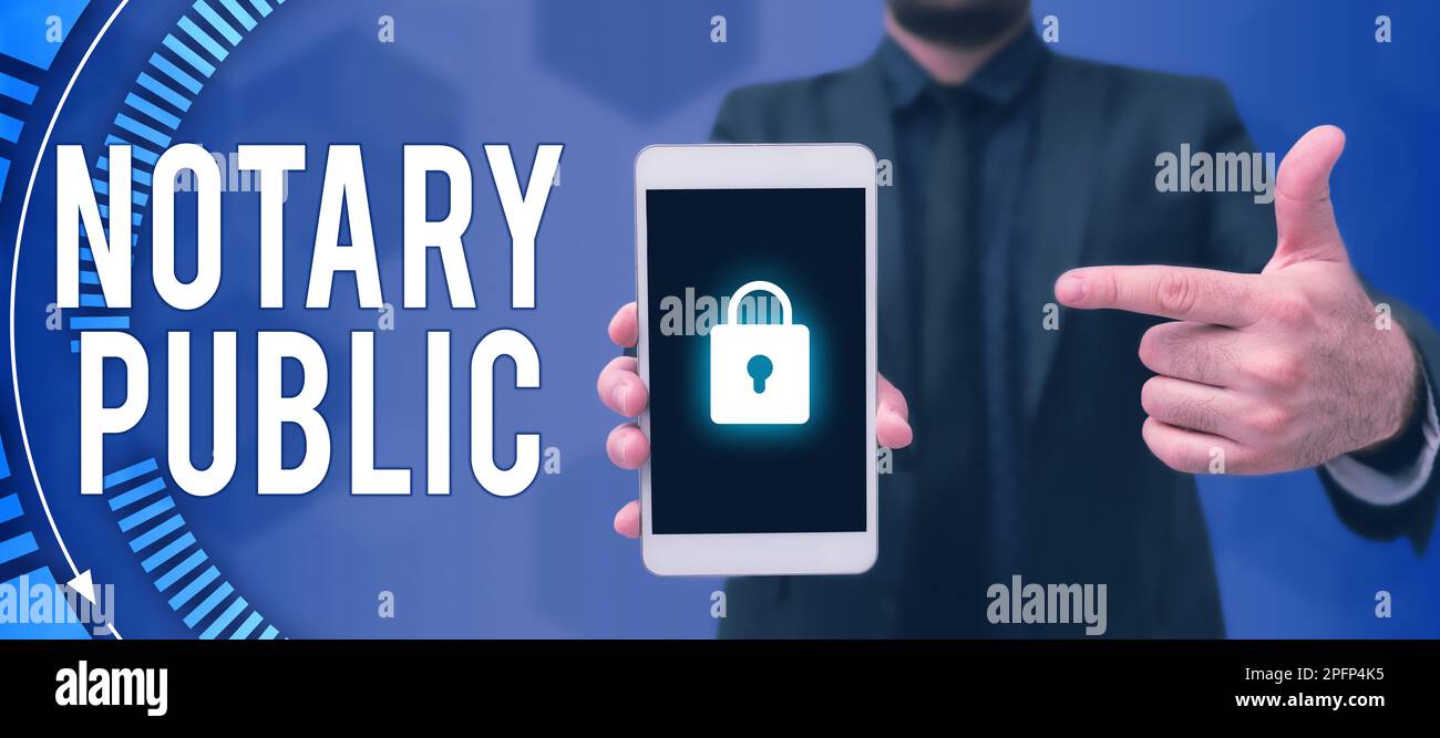 Writing displaying text Notary Public. Business concept Legality ...