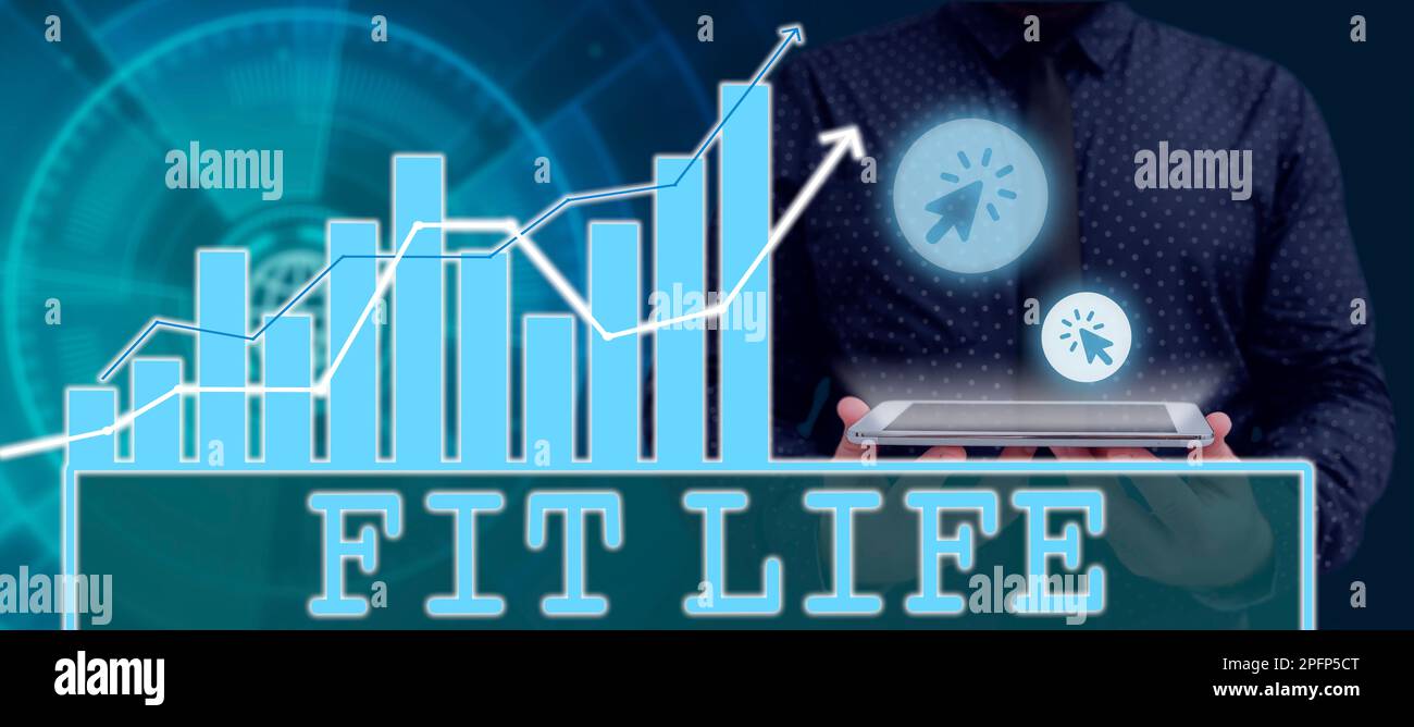 Text showing inspiration Fit Life. Business showcase maintaining a ...