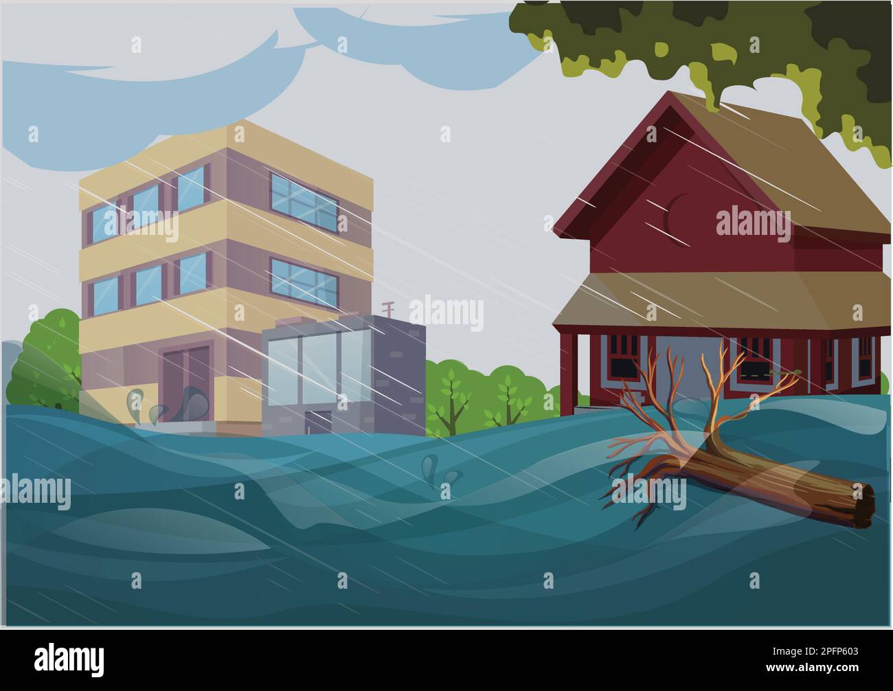 The tsunami and storm wreaked havoc and flooded the city village water ...