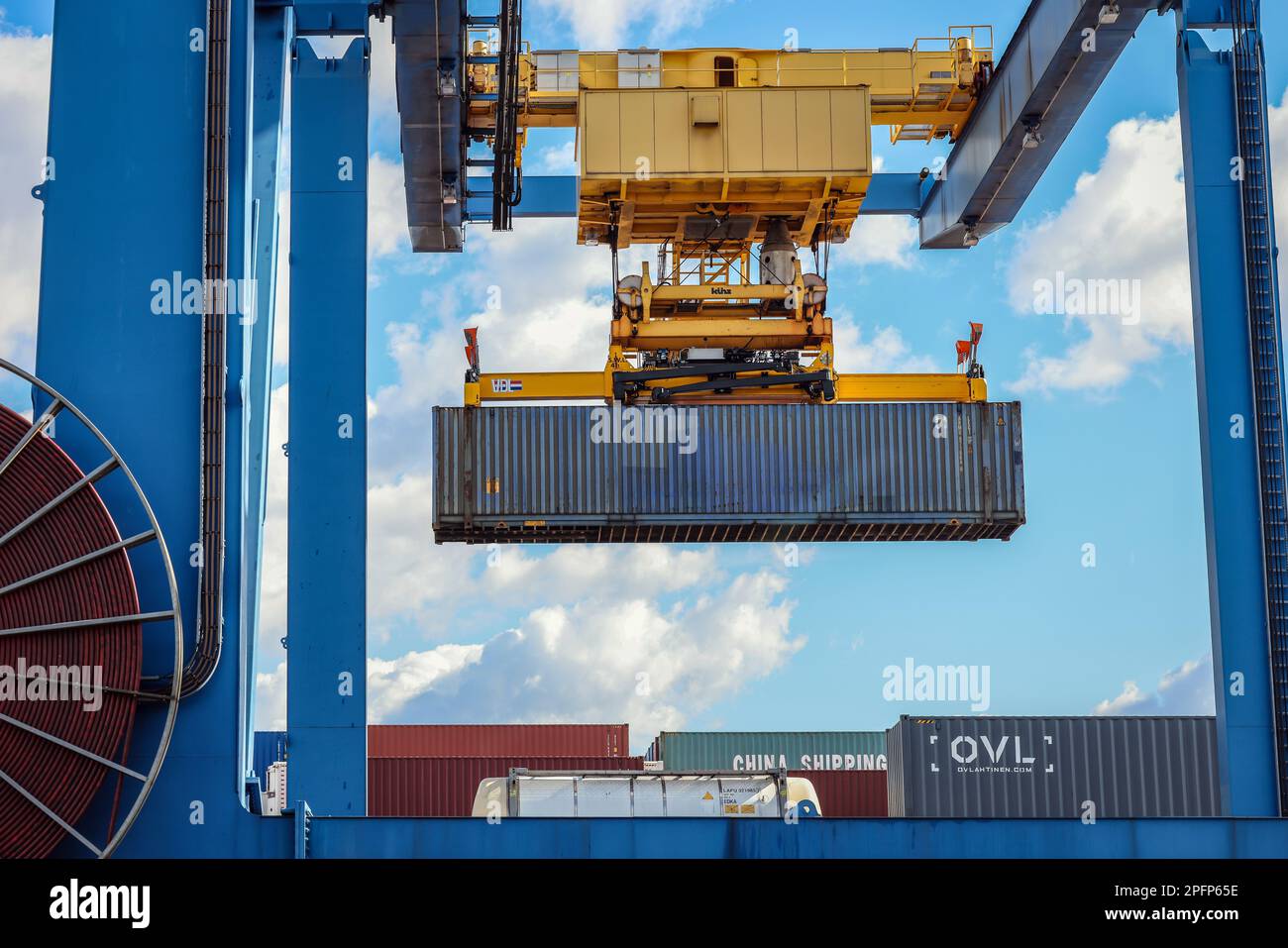 Duisburg, North Rhine-Westphalia, Germany - Containers in the Port of ...