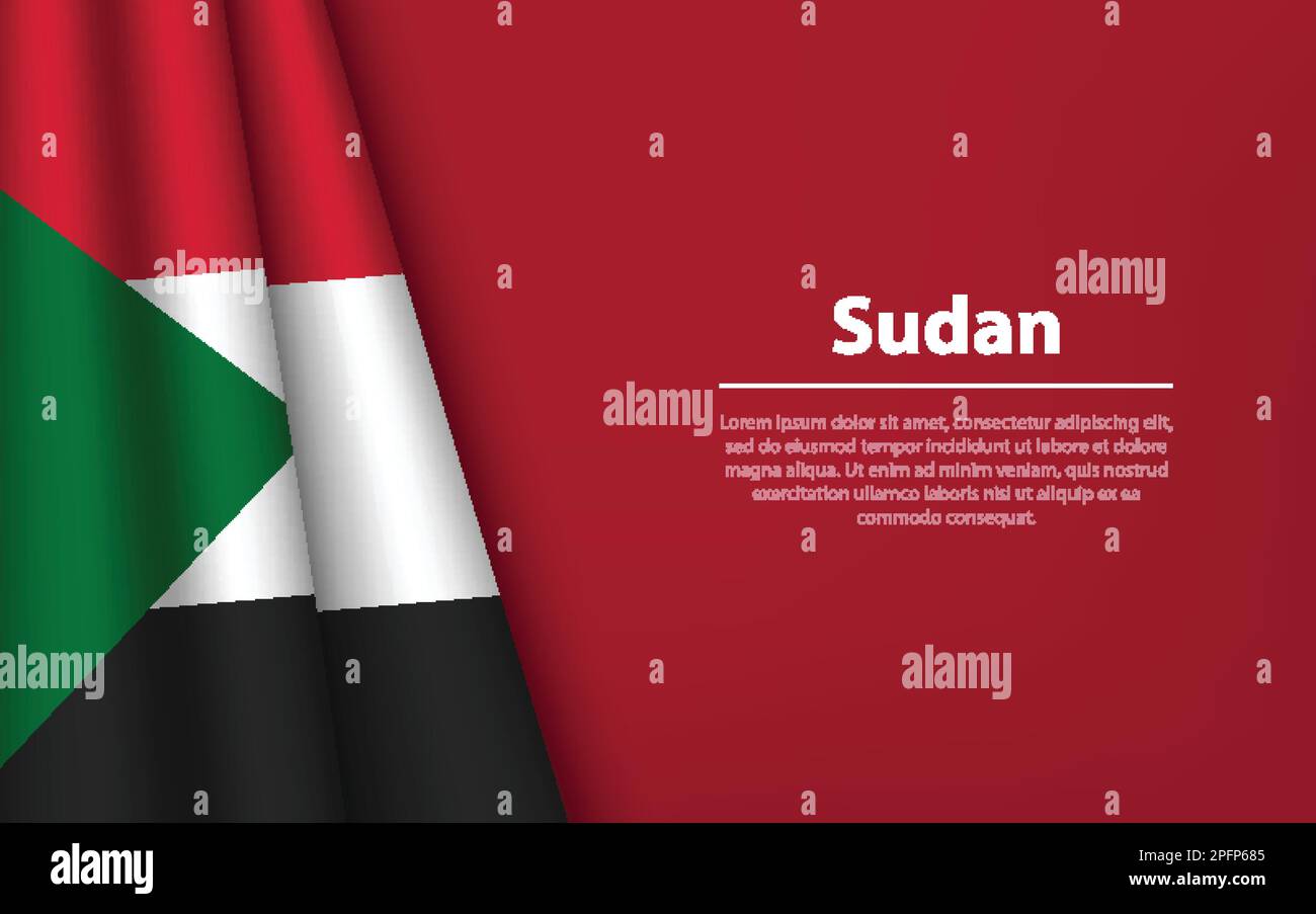 Wave flag of Sudan with copyspace background. Banner or ribbon vector ...