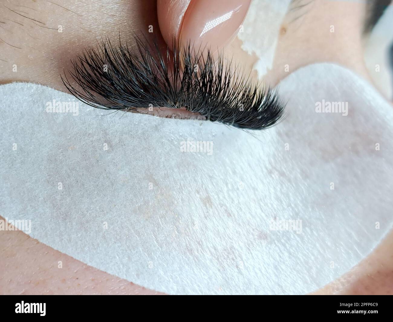 close up of eye with eyelash extensions ,beauty salon treatment. High ...