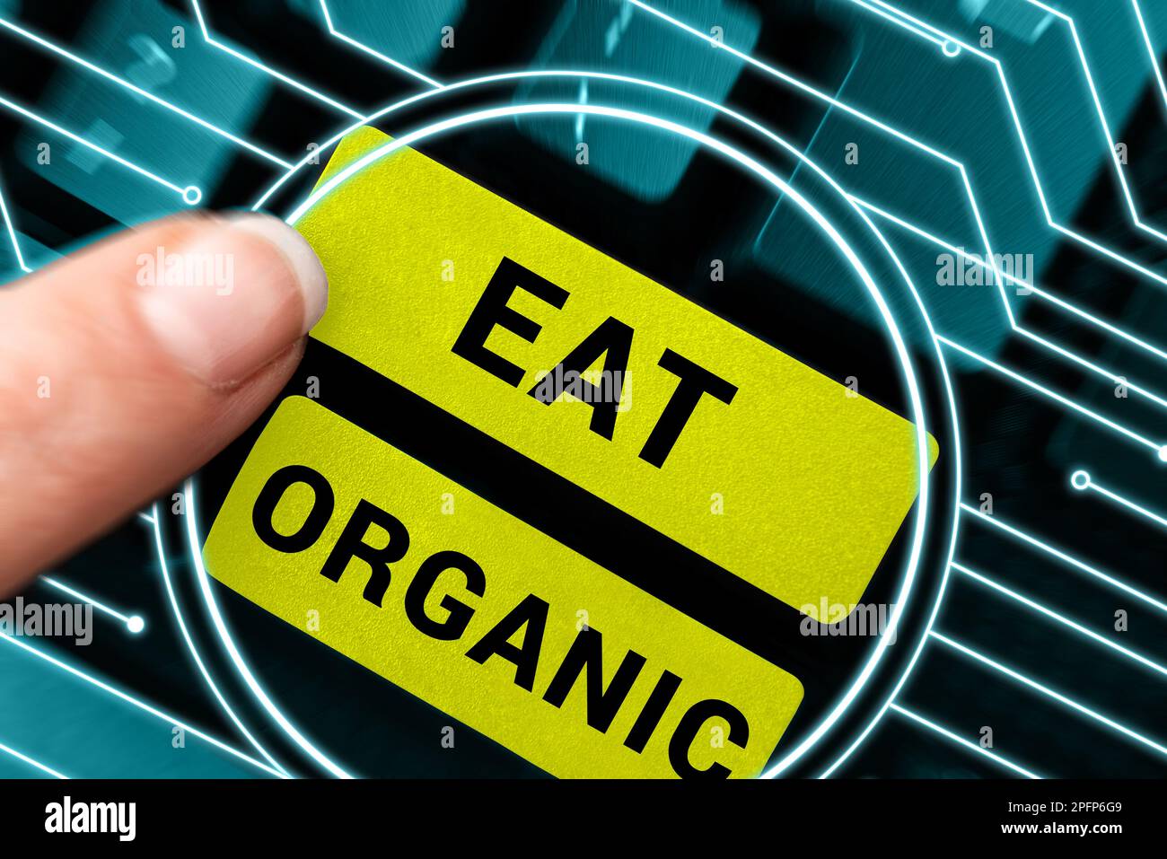 Hand writing sign Eat Organic. Concept meaning Reduction of eating ...
