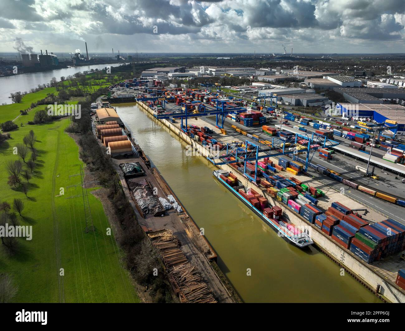 Duisburg, North Rhine-Westphalia, Germany - industrial landscape, port ...