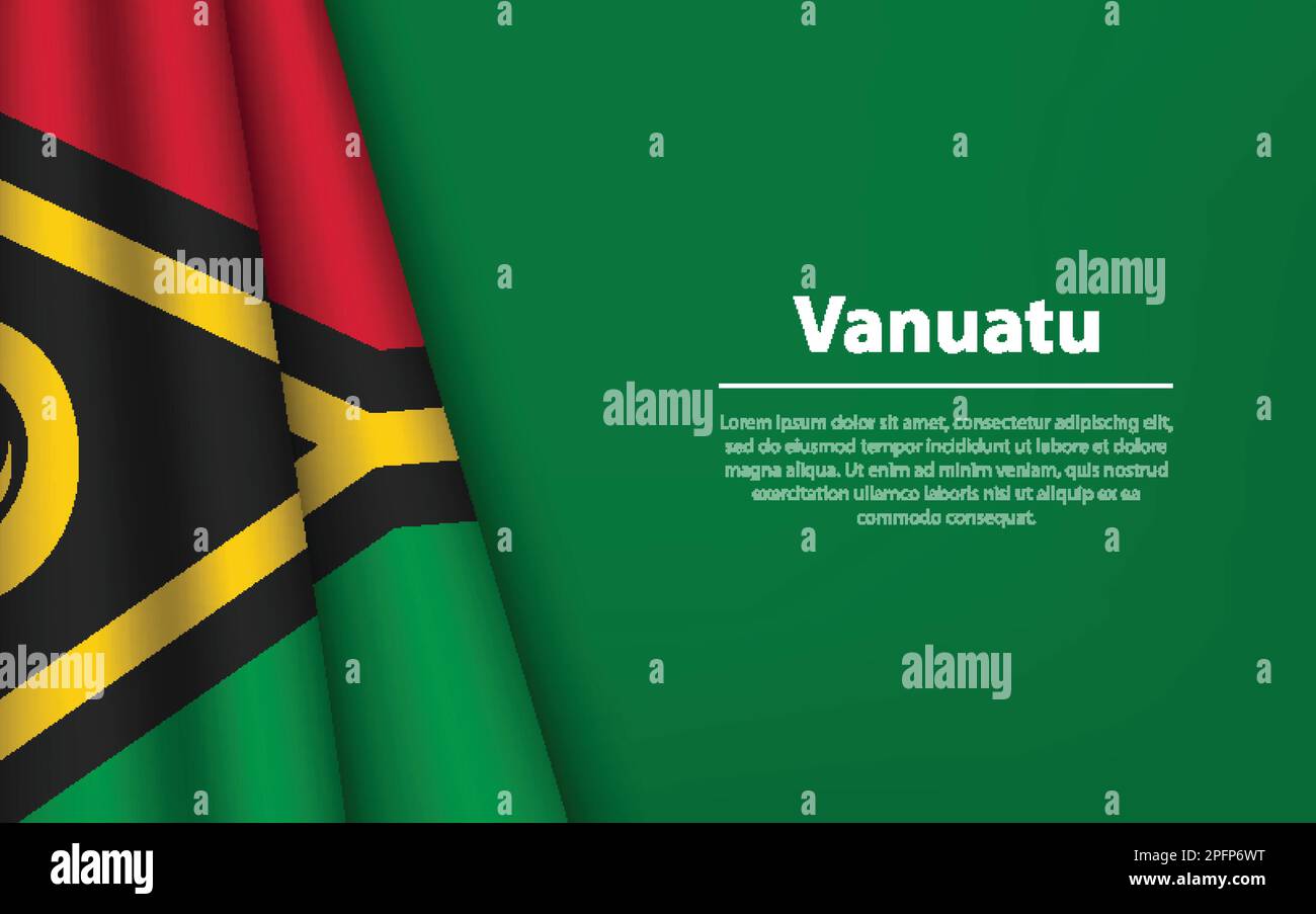 Wave flag of Vanuatu with copyspace background. Banner or ribbon vector ...