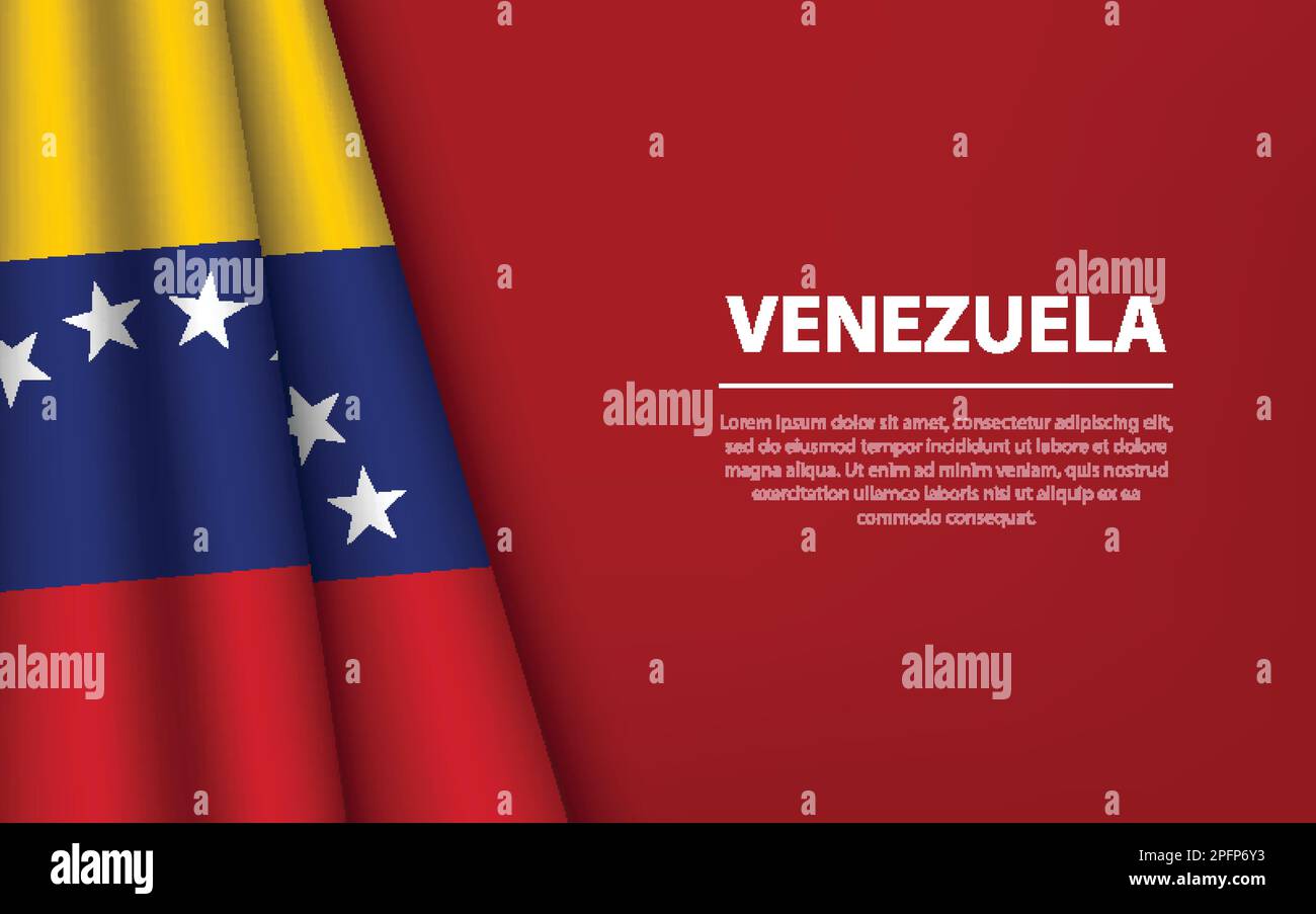 Wave flag of Venezuela with copyspace background. Banner or ribbon ...