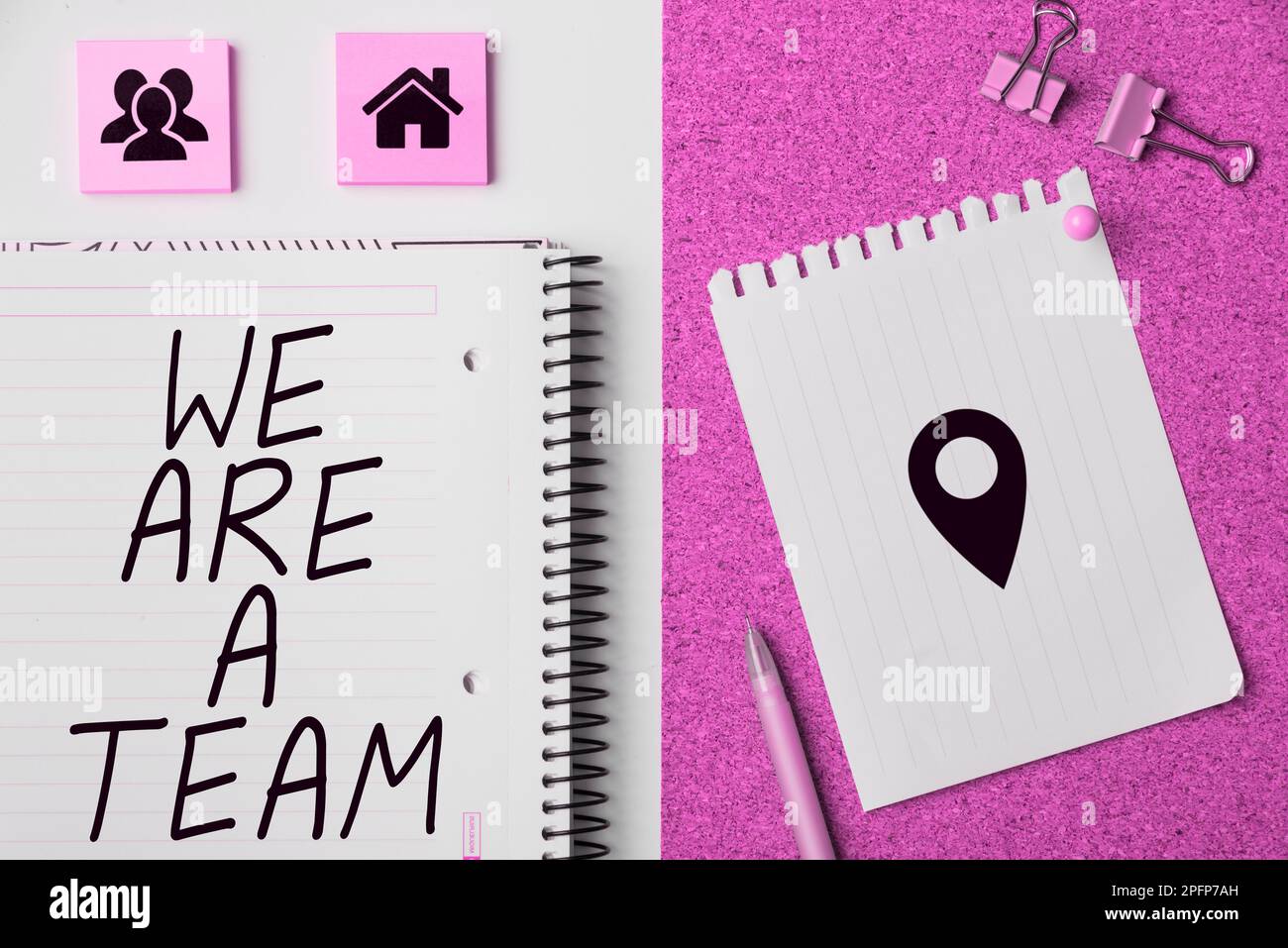 Conceptual display We Are A Team. Business approach work together to ...