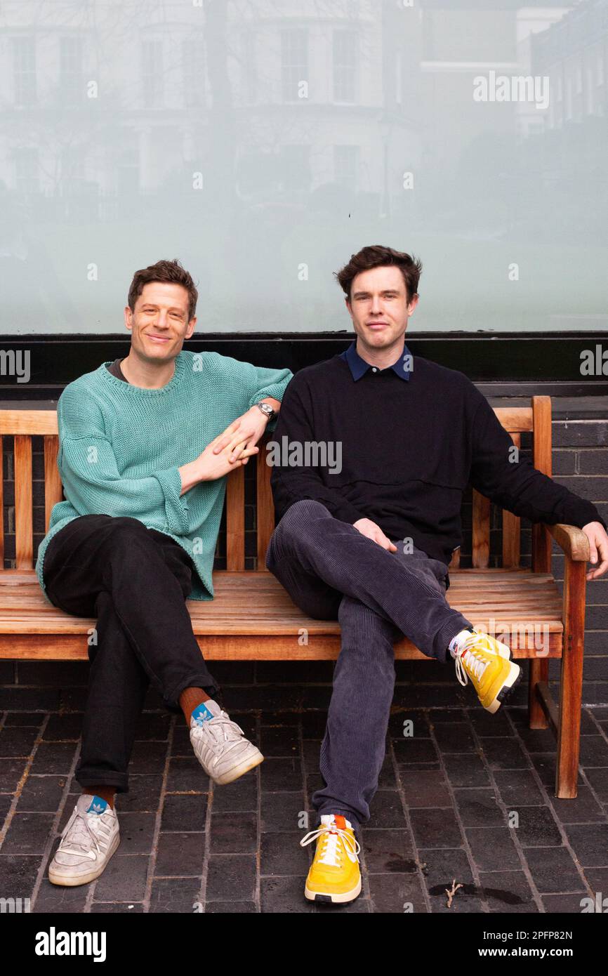 London, UK. March 18, 2023. Actor James Norton and comedian Ed Gamble ...