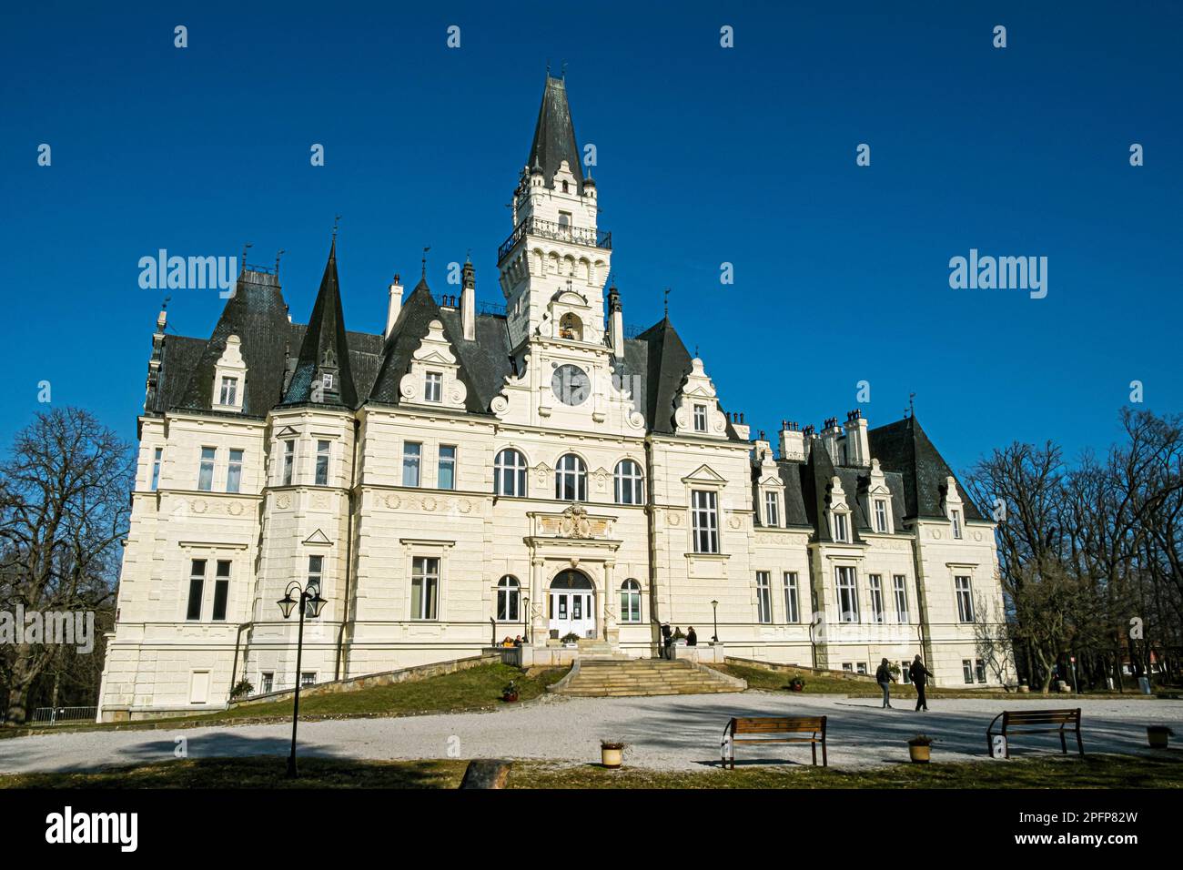Beautiful Budmerice castle in Slovak republic. Architectural theme ...