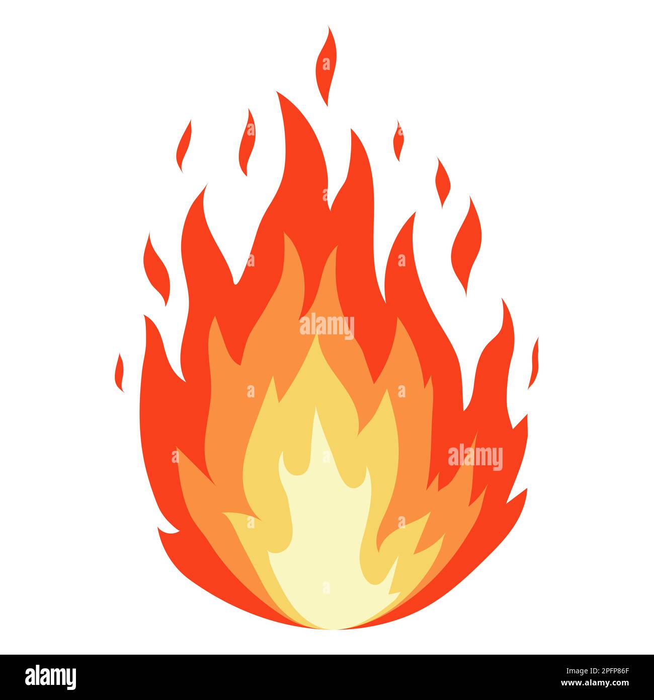 Vector Fire Icon Isolated on White Background. Cartoon Flames. Bonfire ...
