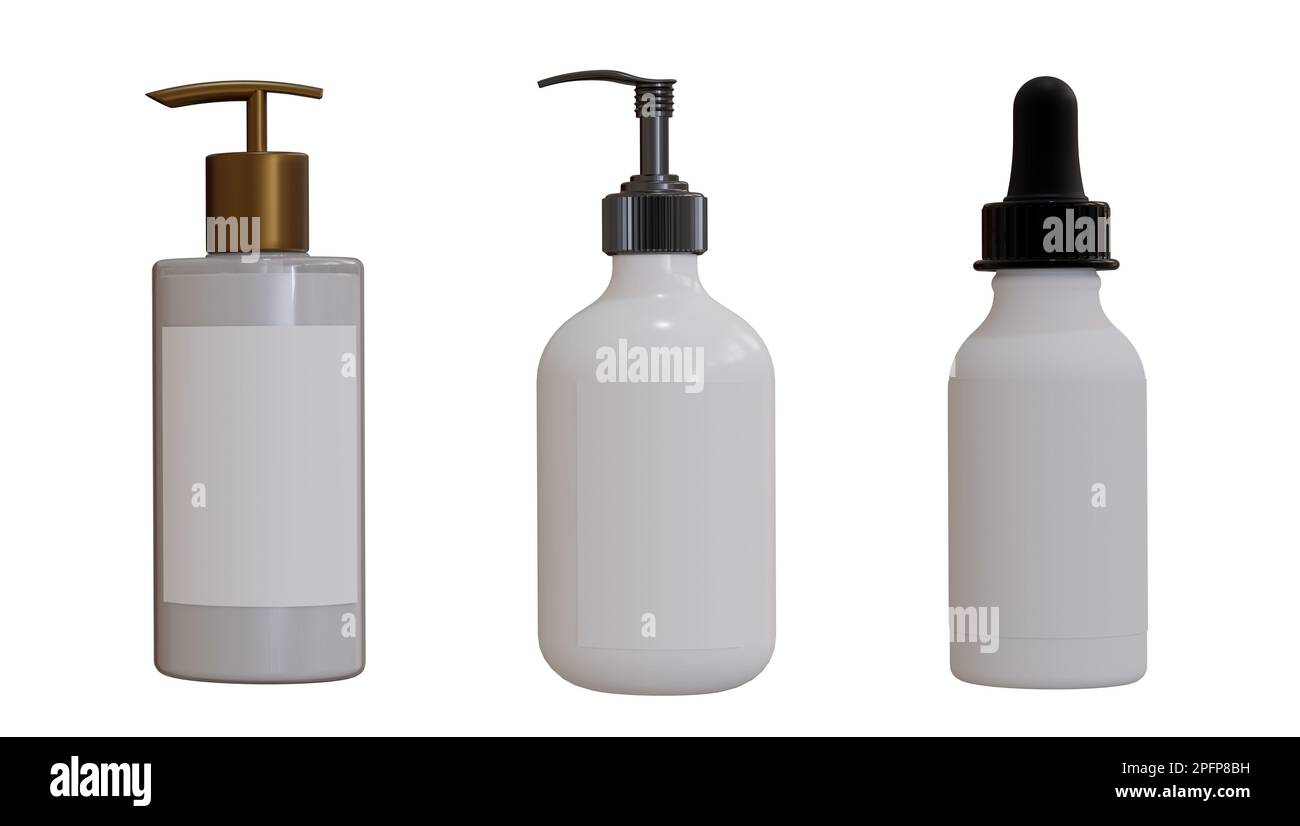 Mock up Realistic Glossy Transparent Glass Cosmetic Soap, Shampoo ...