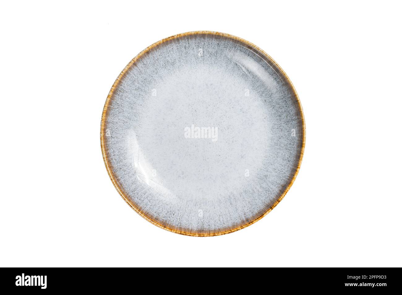 Food cooking background, empty white craft plate on table. Table ...