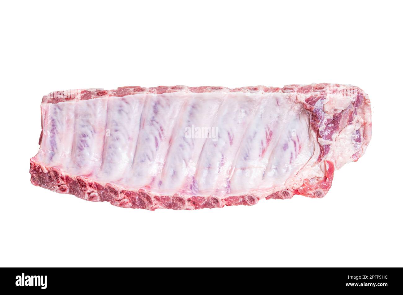 Raw rack of pork spare ribs. Isolated on white background Stock Photo ...