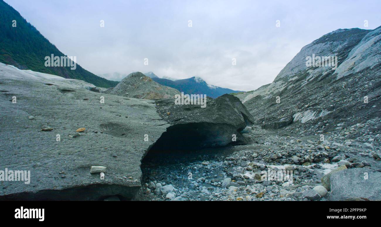 The ice under the rocks gradually melted, forming rivers. Geological ...