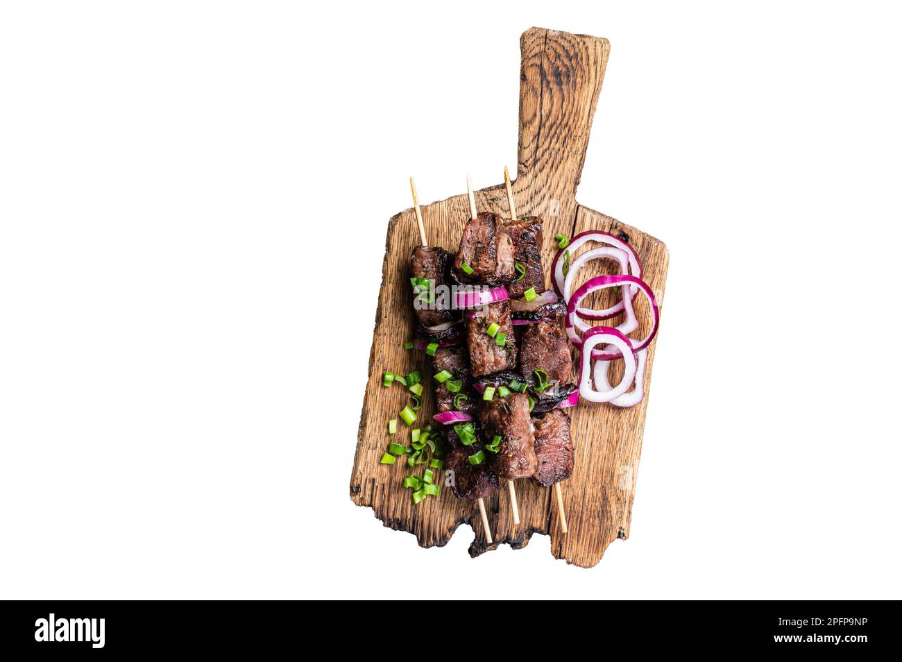 Shashlik grilled meat skewers, shish kebab with beef and lamb meat ...