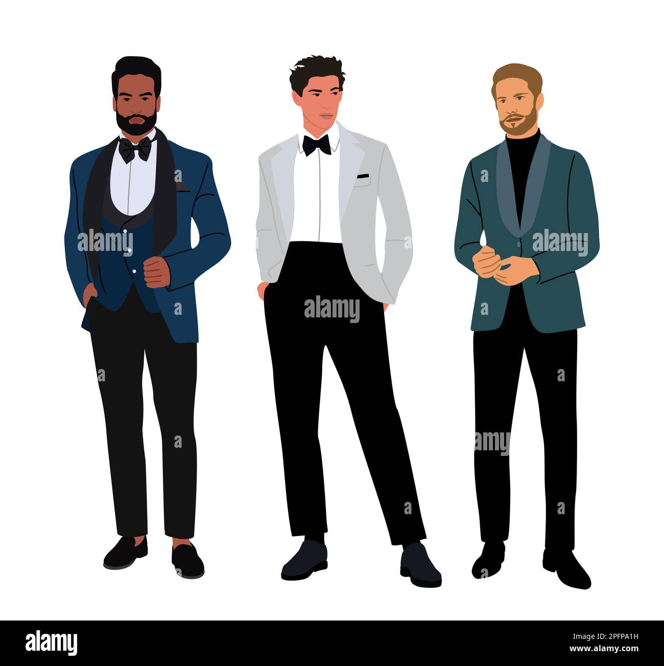 Set of elegant businessmen wearing formal outfit Stock Vector Image ...