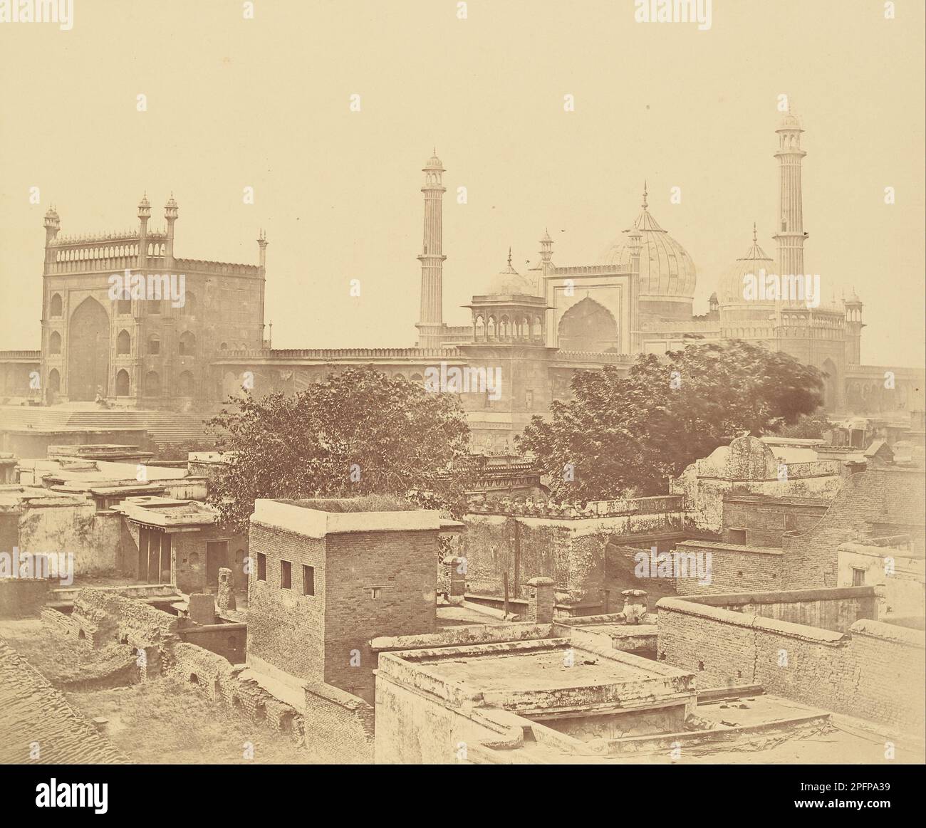 Entrance to the Large Mosque of Jumma Musjid in Delhi 1858 by Felice ...